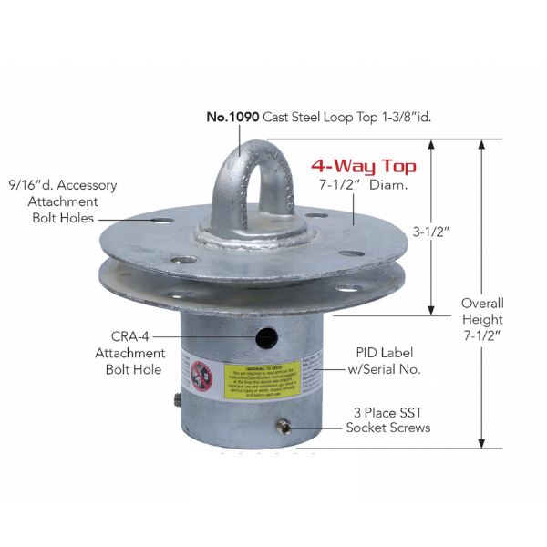 Super Anchor Safety CRA-4 HLL 4-Way Anchors